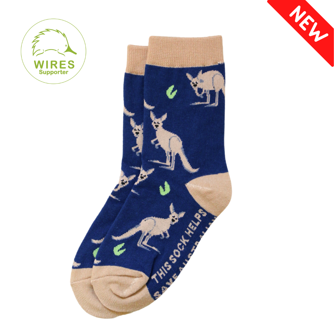 Kangaroo KIDS Sock | Supporting WIRES – Sydney Sock Project