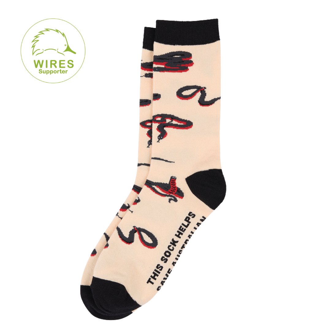 Red-bellied Black Snake Sock | Supporting WIRES – Sydney Sock Project