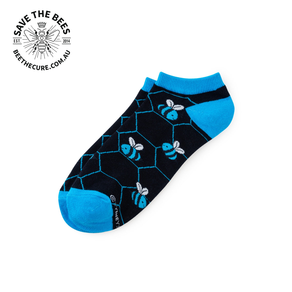 Blue Banded Bee Ankle Sock | Supporting Bee Preservation – Sydney Sock ...